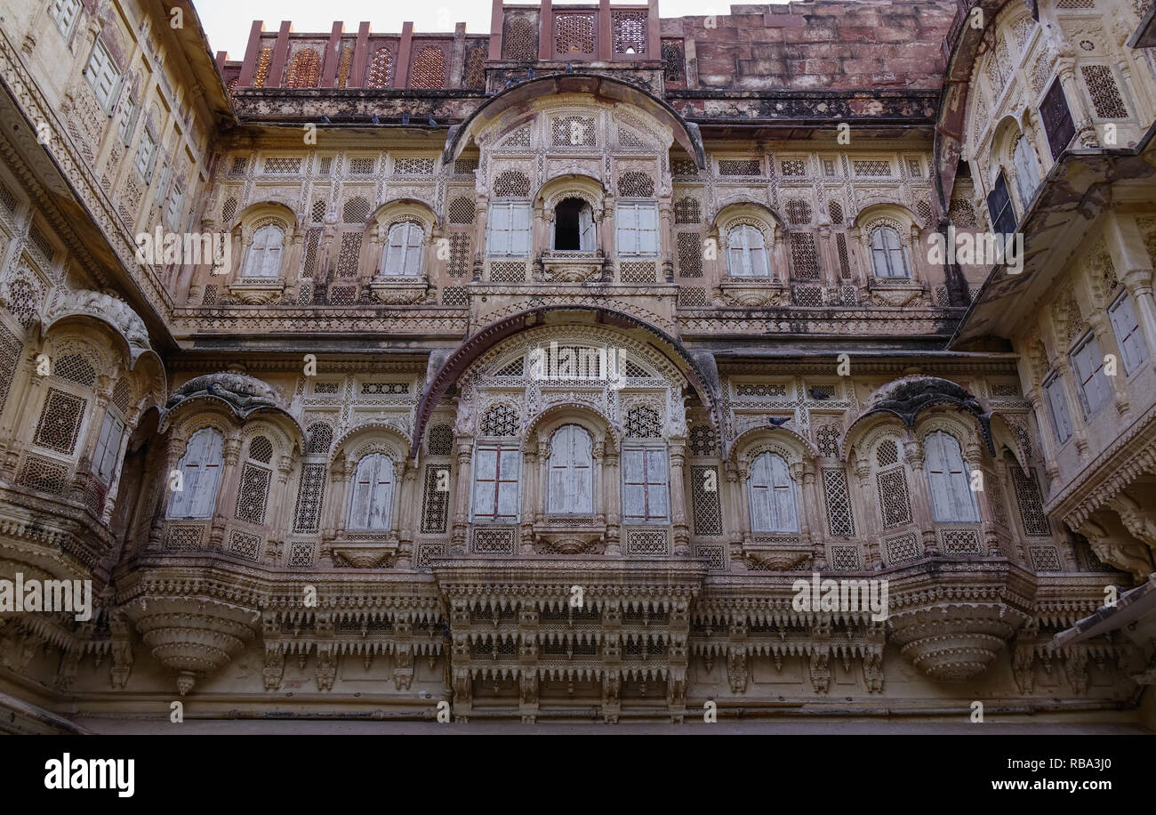 Jodhpur, India - Nov 7, 2017. Part of Mehrangarh Fort in Jodhpur, India ...