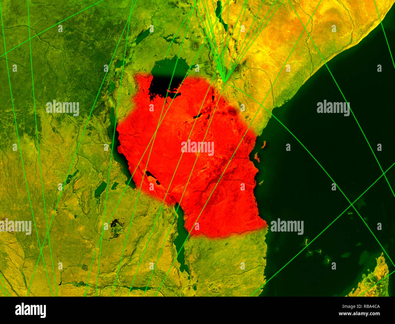 Tanzania 3d map hi-res stock photography and images - Alamy