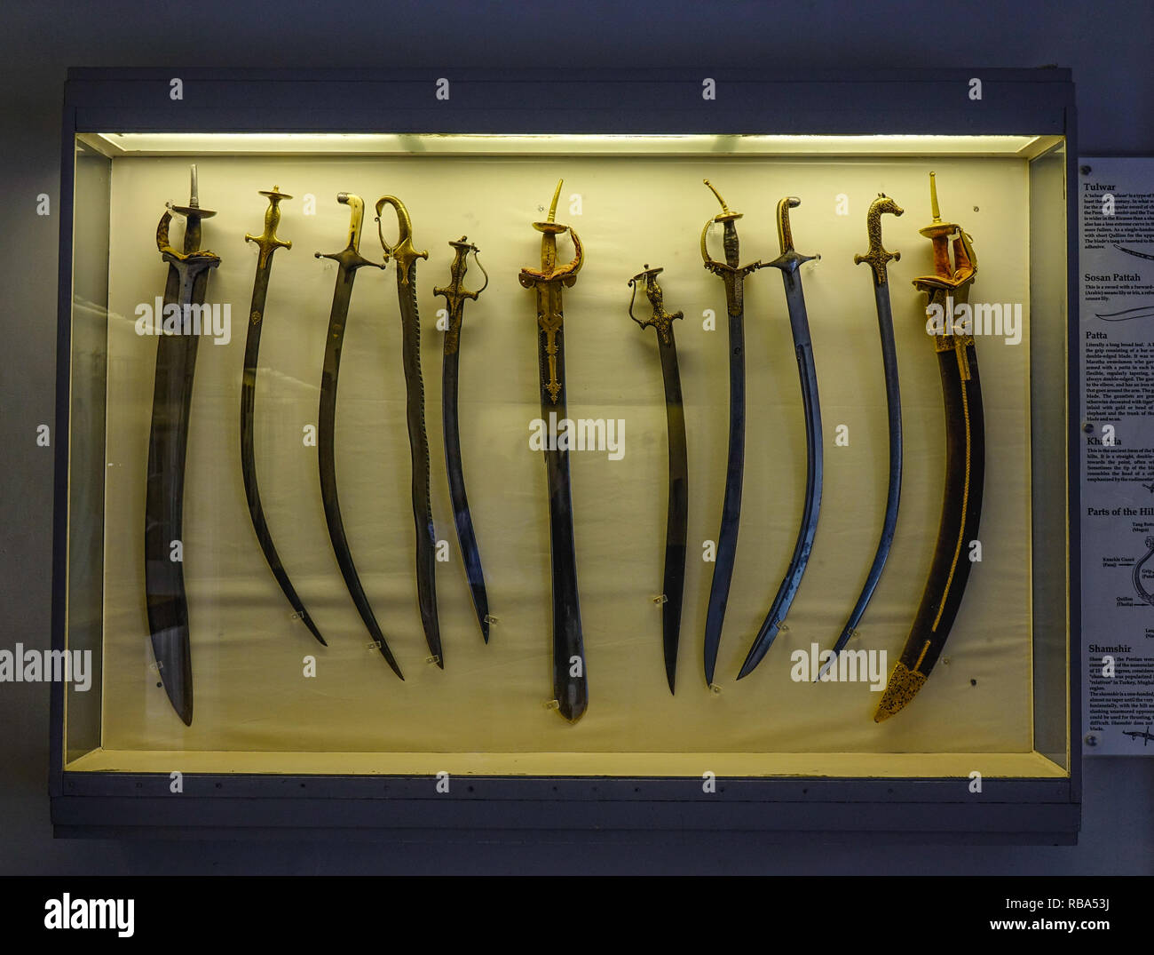 Jodhpur, India - Nov 7, 2017. Ancient swords at Mehrangarh Fort Museum ...