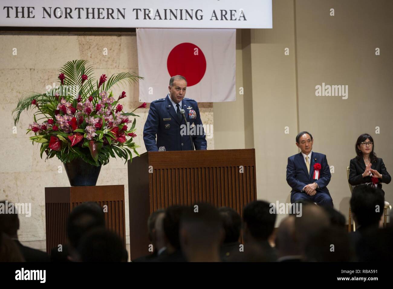 U.S. Air Force Lt. Gen. Jerry Martinez gives remarks during the ...