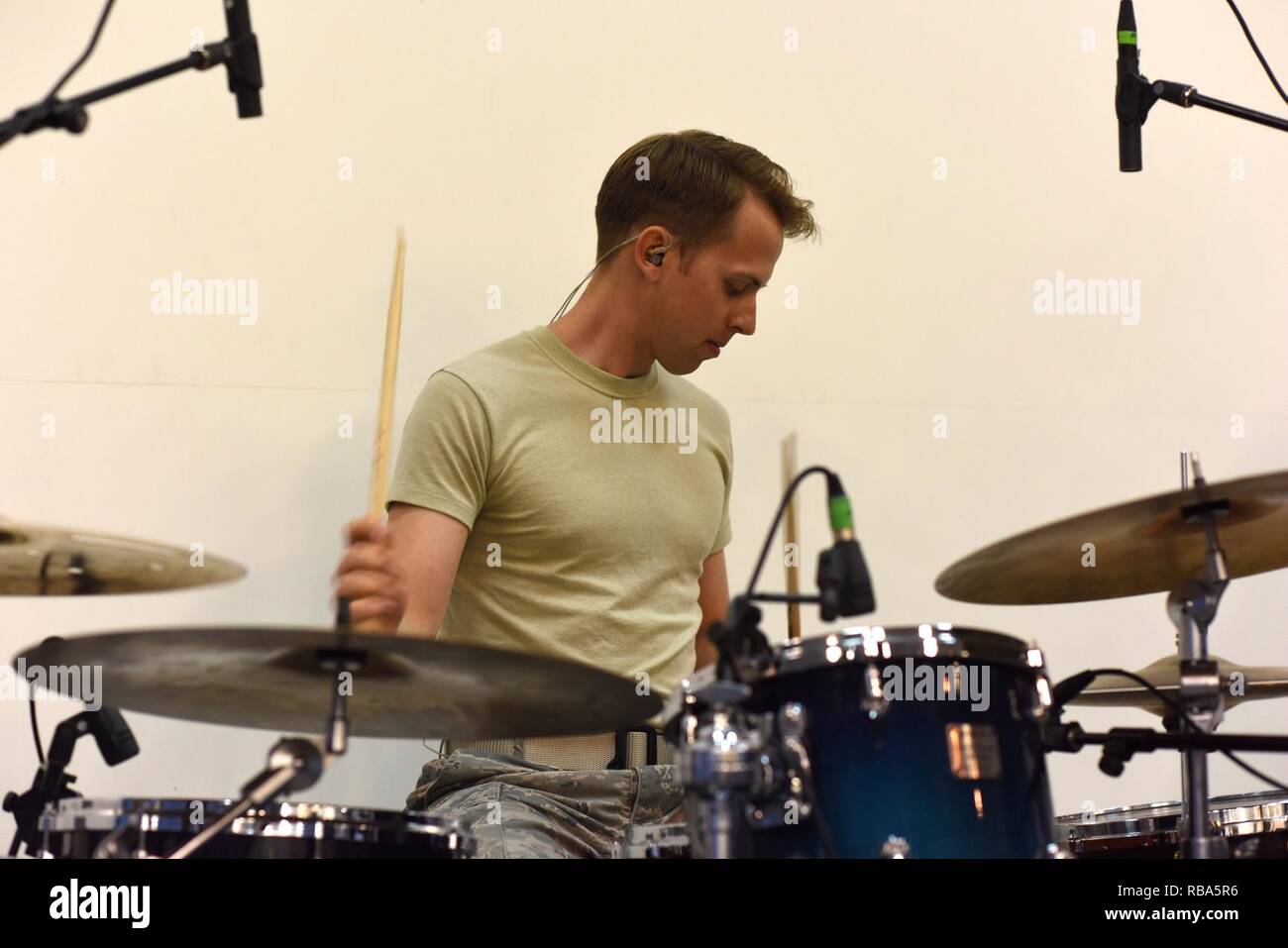 U.S. Air Force Senior Airman Benjamin Johnson, a percussionist with the ...