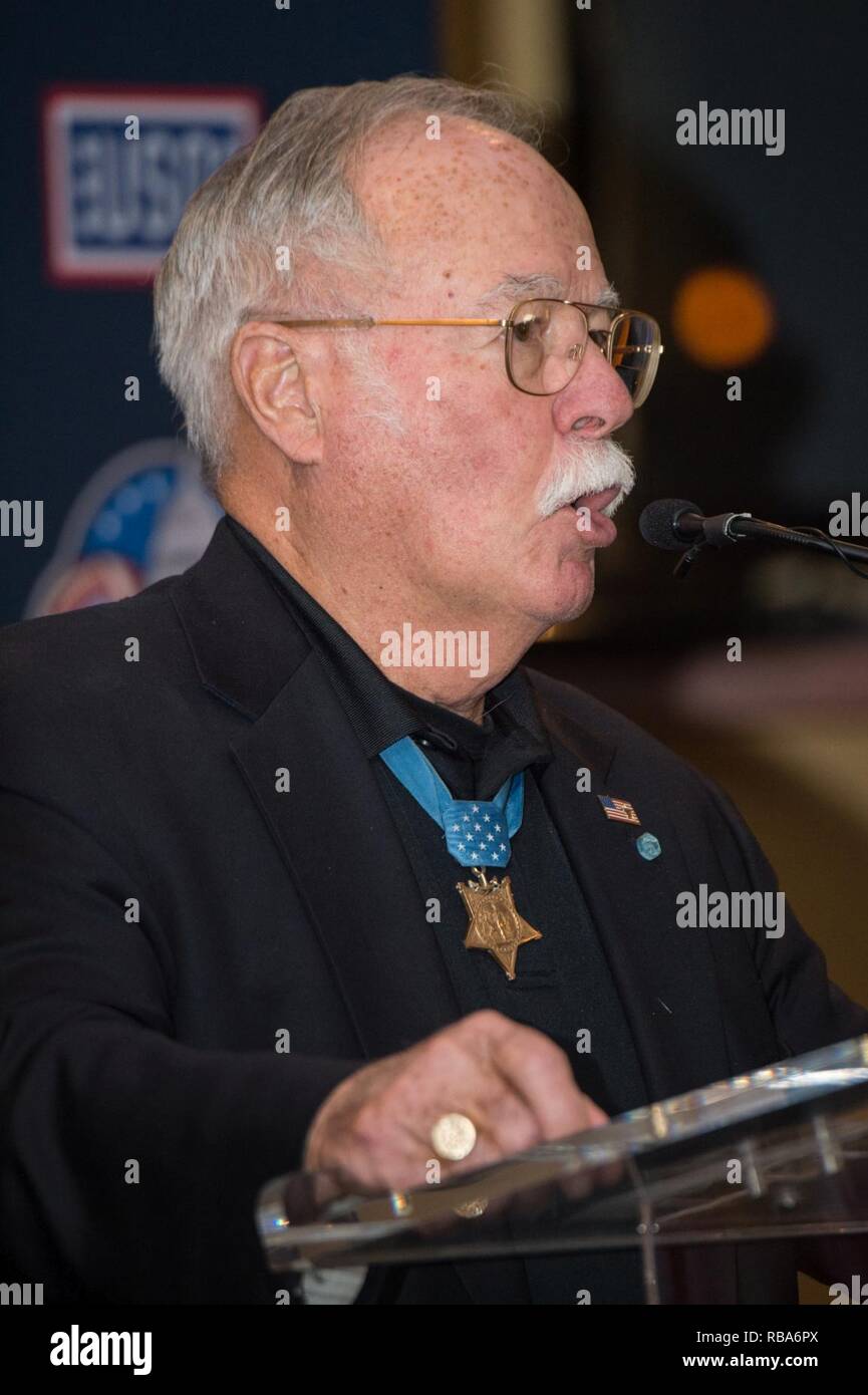 Medal of Honor Recipient Barney Barnum speaks during a Medal of Honor ...