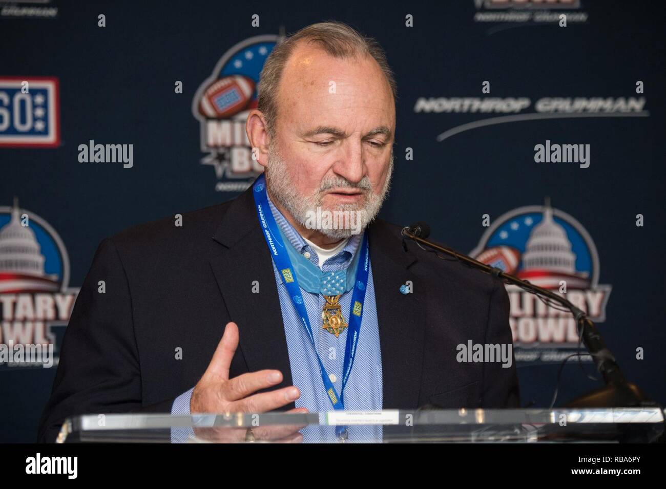 Medal of Honor Recipient Brian Thacker speaks during a Medal of Honor ...