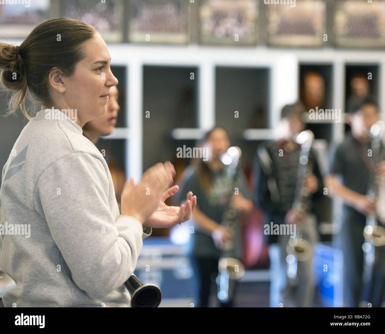 U.S. Air Force Senior Airman Alaina Shaw a Clarinetist with the United ...