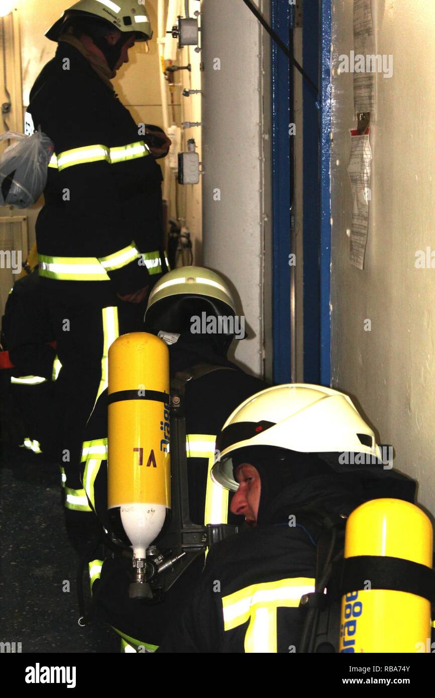 RIJEKA, Croatia (Dec. 29, 2016) A Croatian Fire Brigade engage a ...