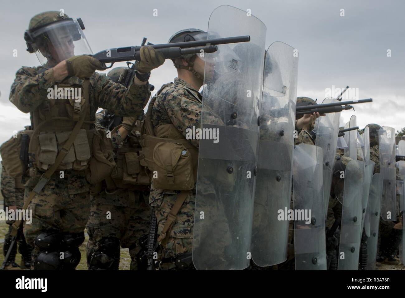 Marines with Echo Battery, Battalion Landing Team, 2nd Battalion, 5th ...
