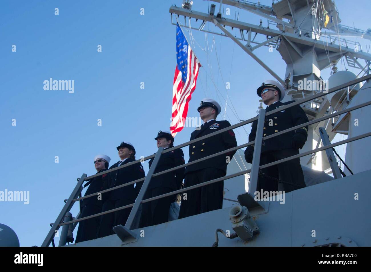 NORFOLK (Dec. 30, 2016) Sailors, assigned to the guided-missile ...