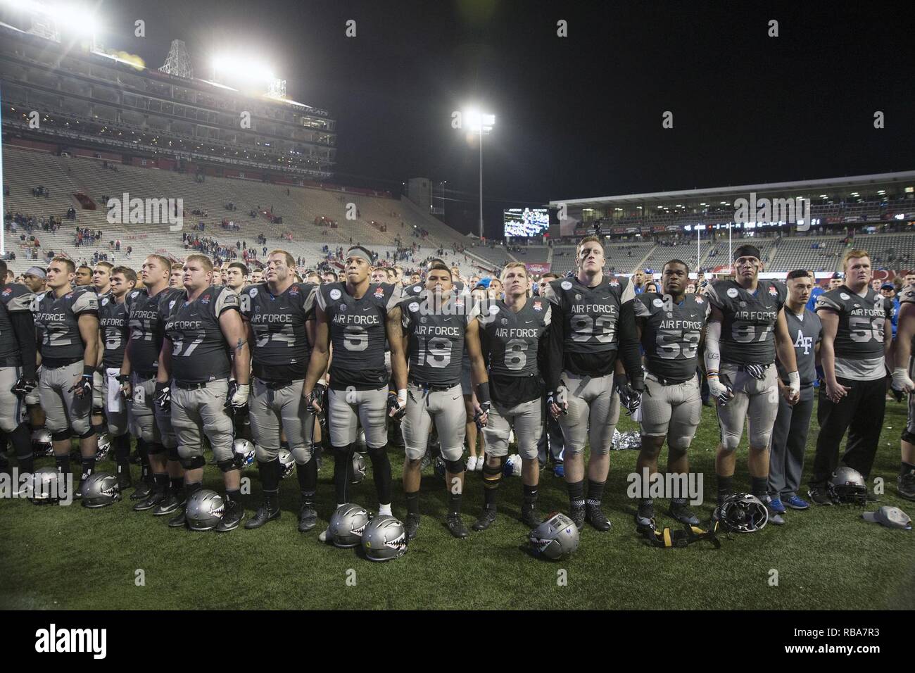 The U.S. Air Force Academy Falcons sing the third verse of the Air ...