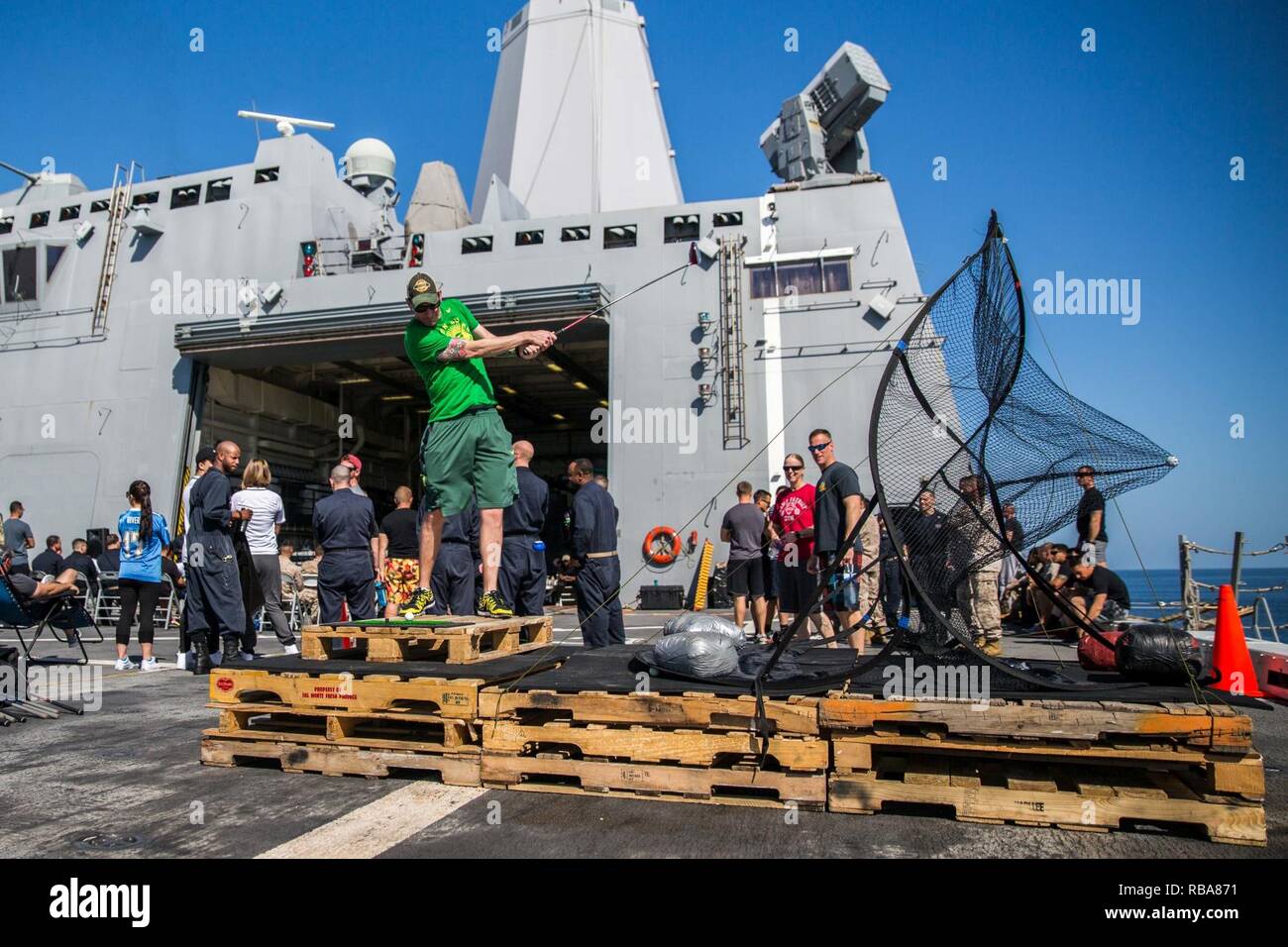 USS SOMERSET, Gulf of Aden (Dec. 31, 2016) A sailor with the Makin ...