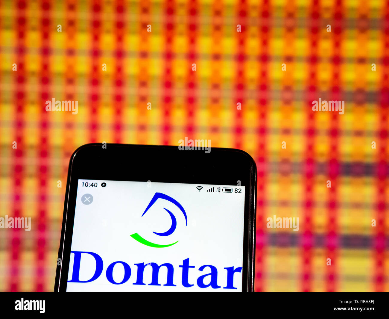 Domtar Paper mill company logo seen displayed on smart phone Stock ...
