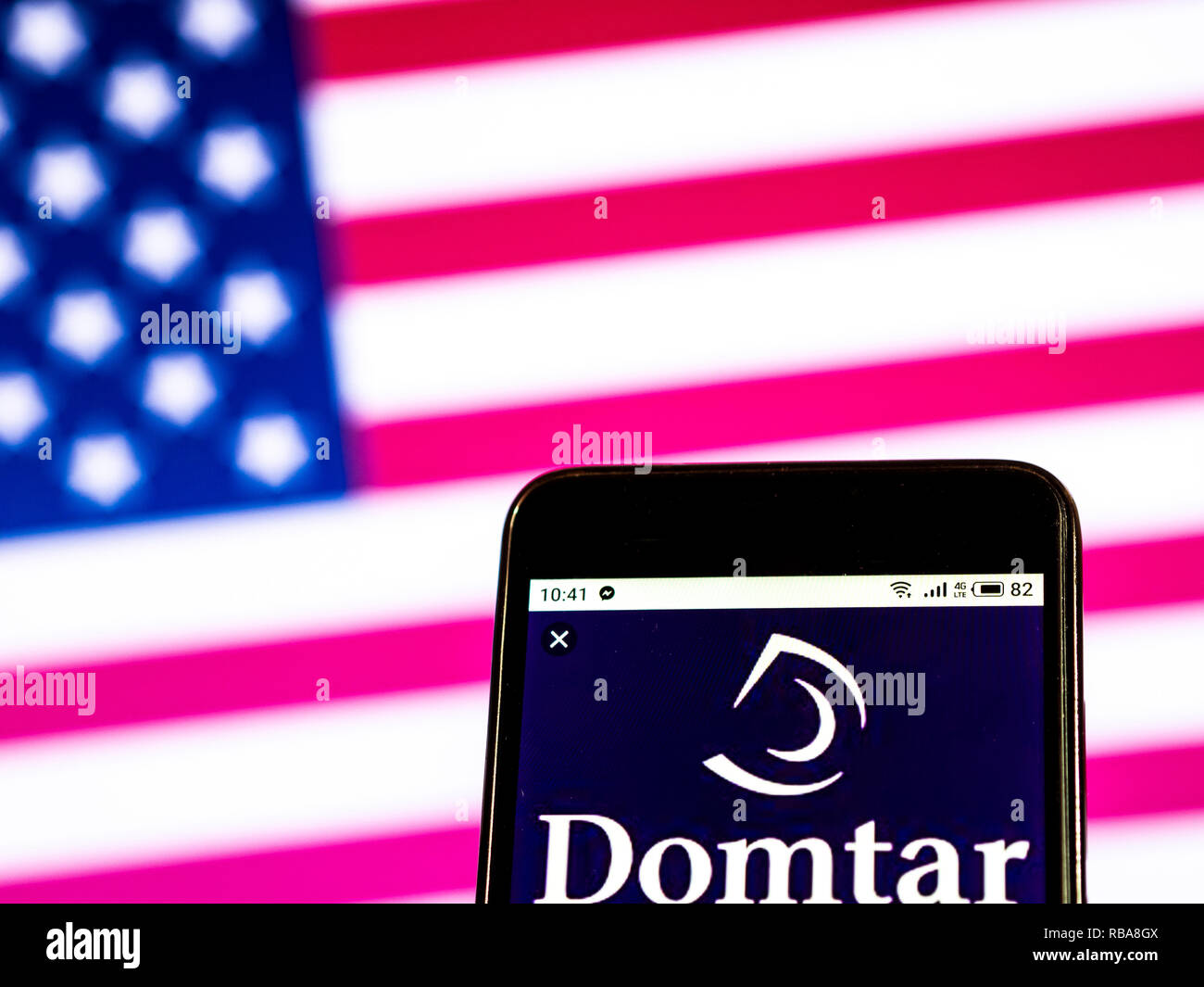Domtar Paper mill company logo seen displayed on smart phone Stock ...