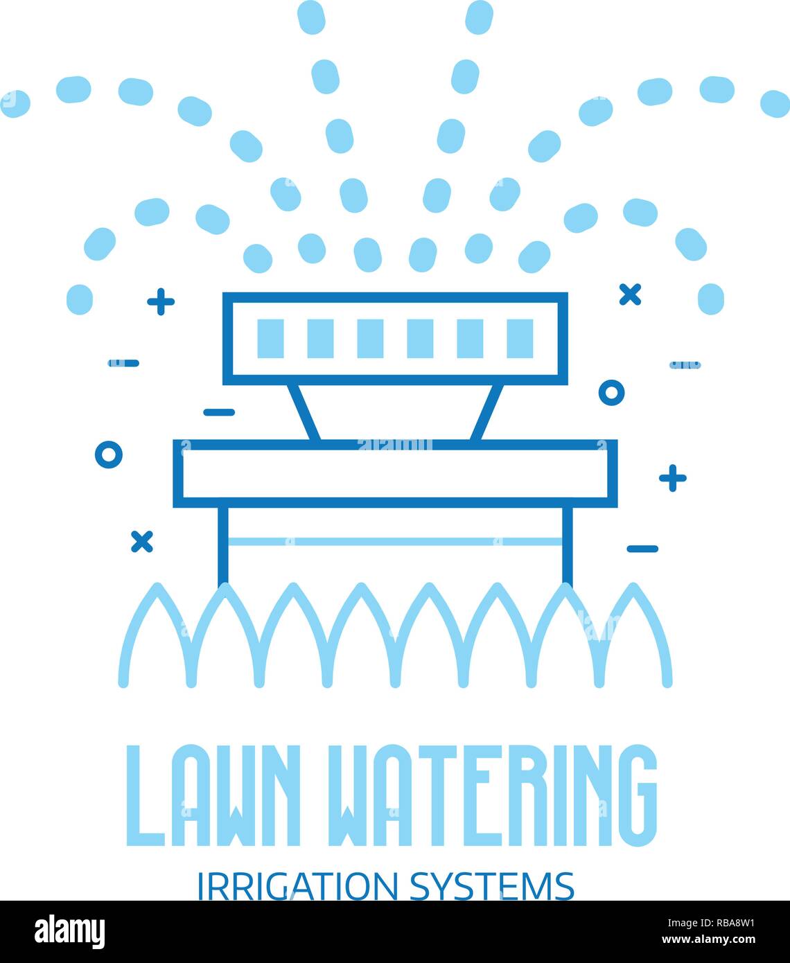 Lawn Watering Logo with garden Sprinkler Stock Vector Image & Art - Alamy