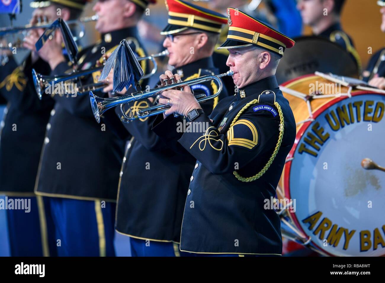 U.S. Soldiers with the U.S. Army Band, "Pershing's Own," perform during ...