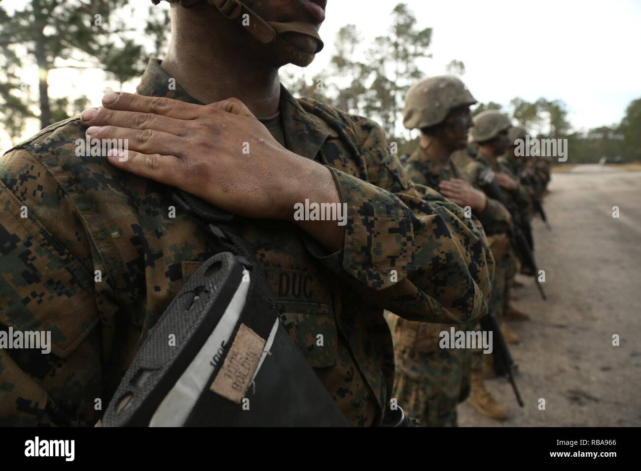 U.S. Marine Corps Rct. Vincent Buldug with Platoon 1005, C. Co., 1st ...