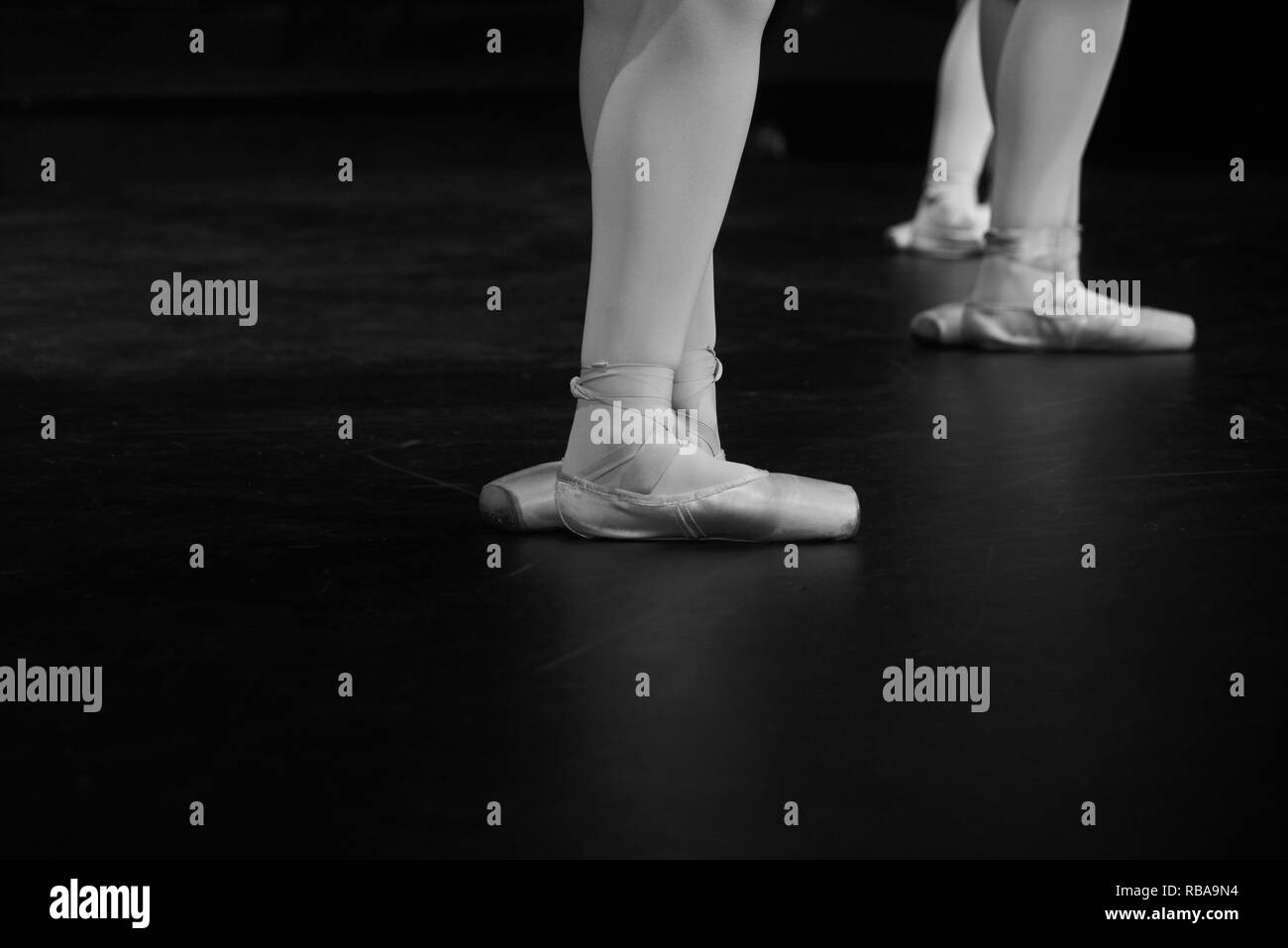 Closeup legs of ballerinas during a performance.Ballet dancers Stock ...