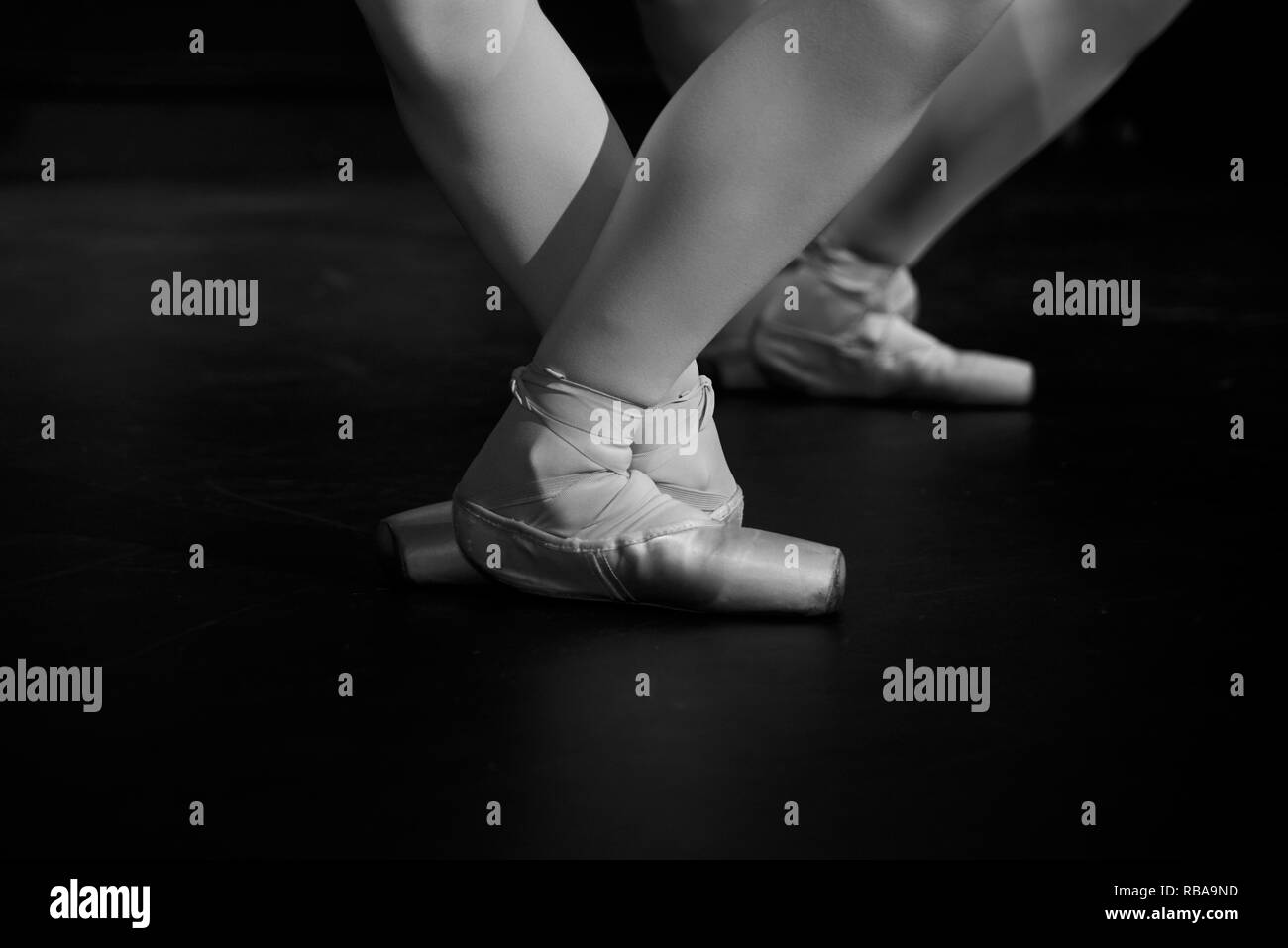 Closeup legs of ballerinas during a performance.Ballet dancers Stock ...
