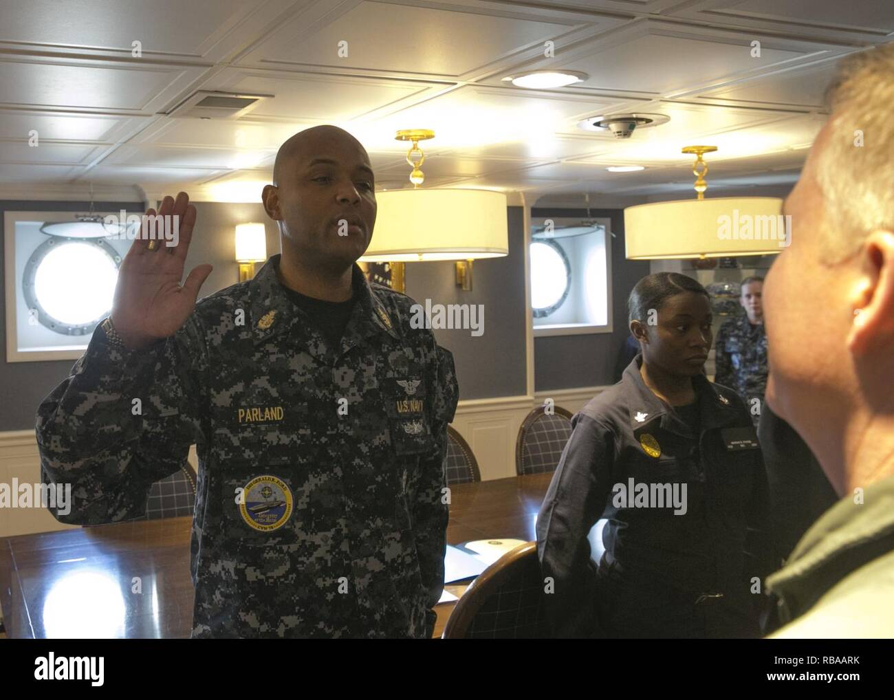 NEWPORT NEWS, Va. (Jan. 6, 2016) -- Senior Chief Yeoman Wave Parland ...