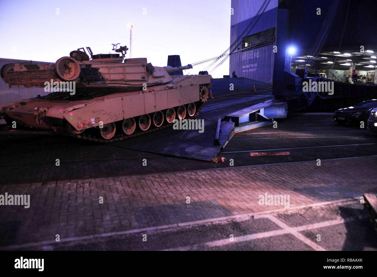 Bremerhaven, Germany -- Military vehicles from 3rd Armored Brigade ...