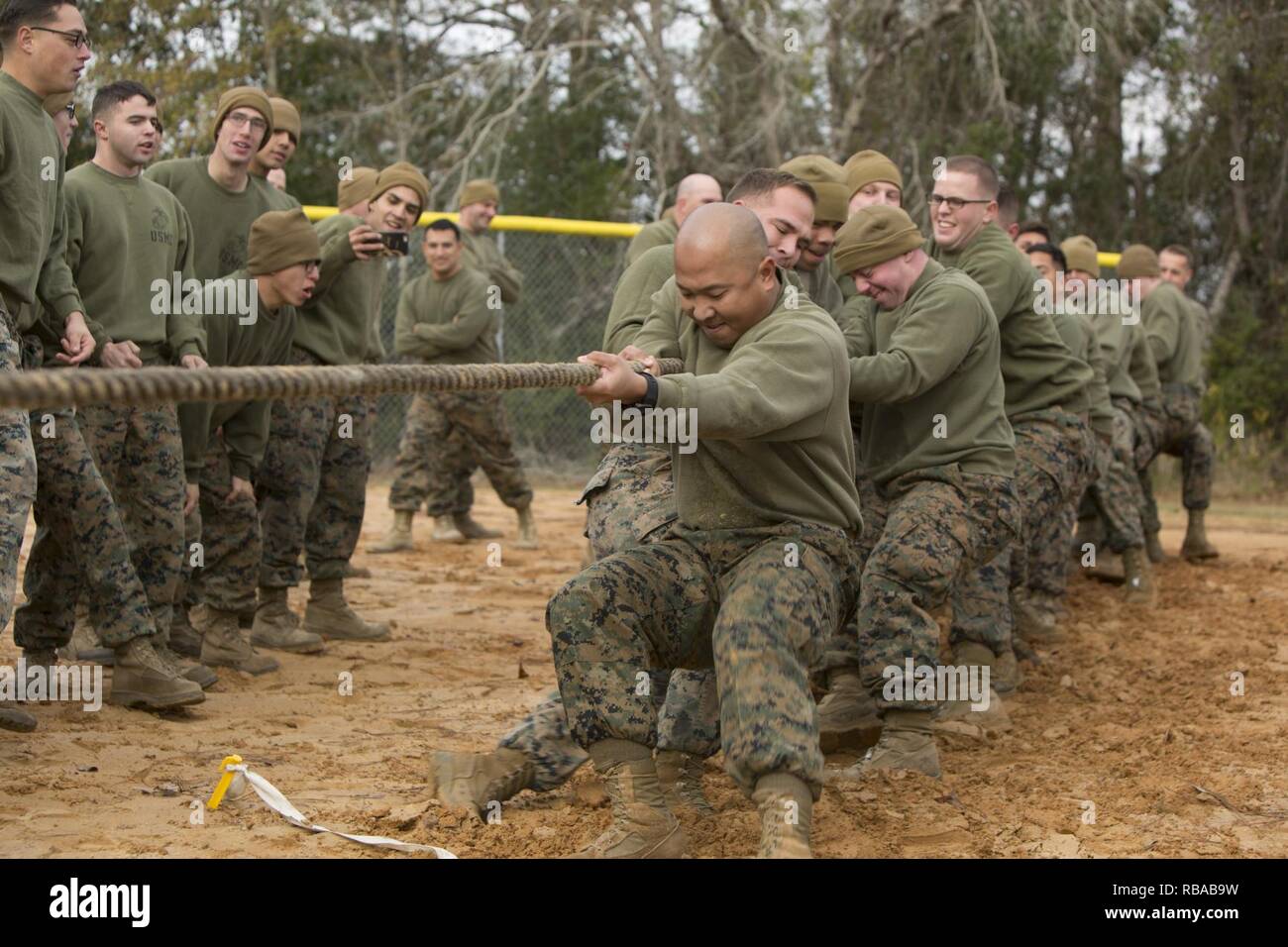 Marines participate in a tug of war competition at Camp Lejeune, N.C ...