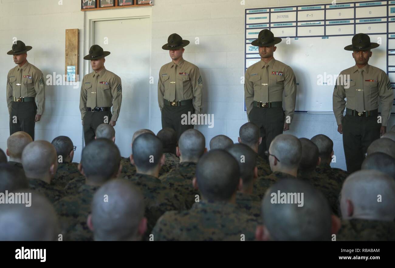 Drill instructors of Mike Company, 3rd Recruit Training Battalion, are ...