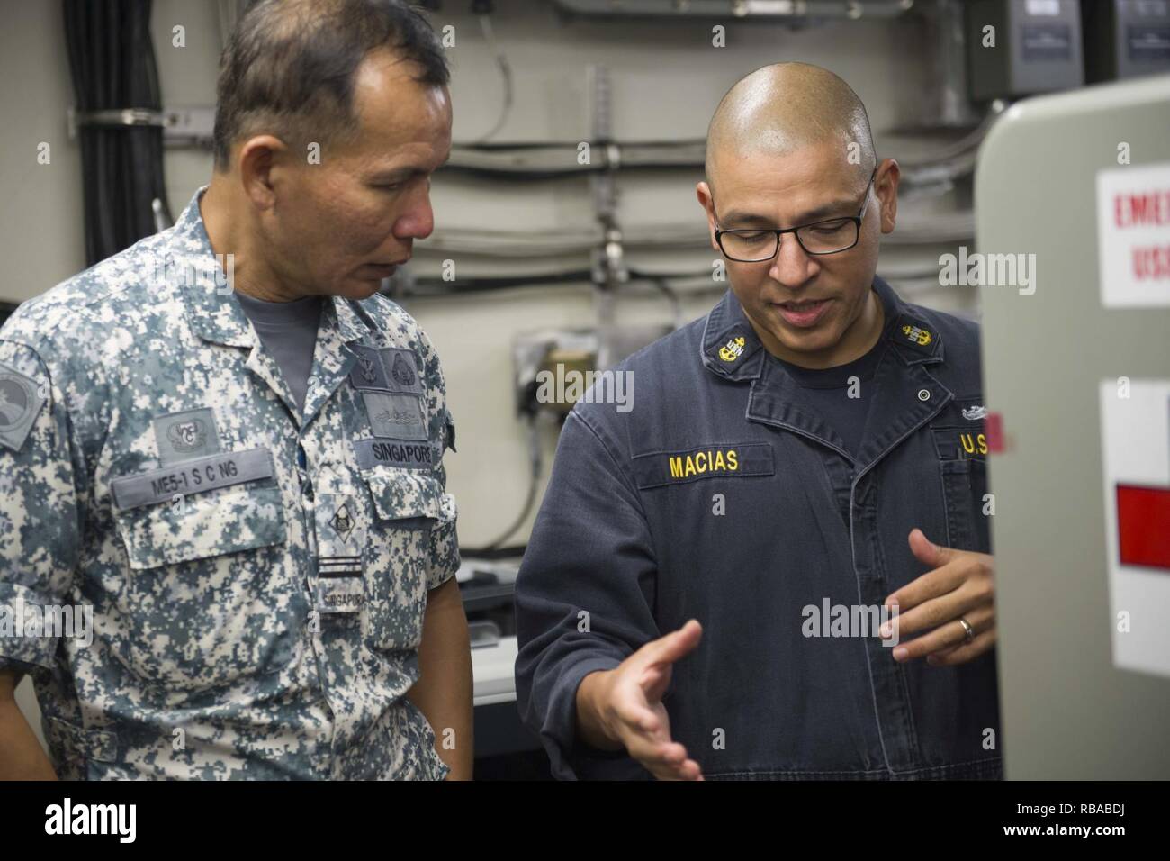 CHANGI NAVAL BASE, Singapore (Jan. 06, 2017) Chief Gunner's Mate Adan ...