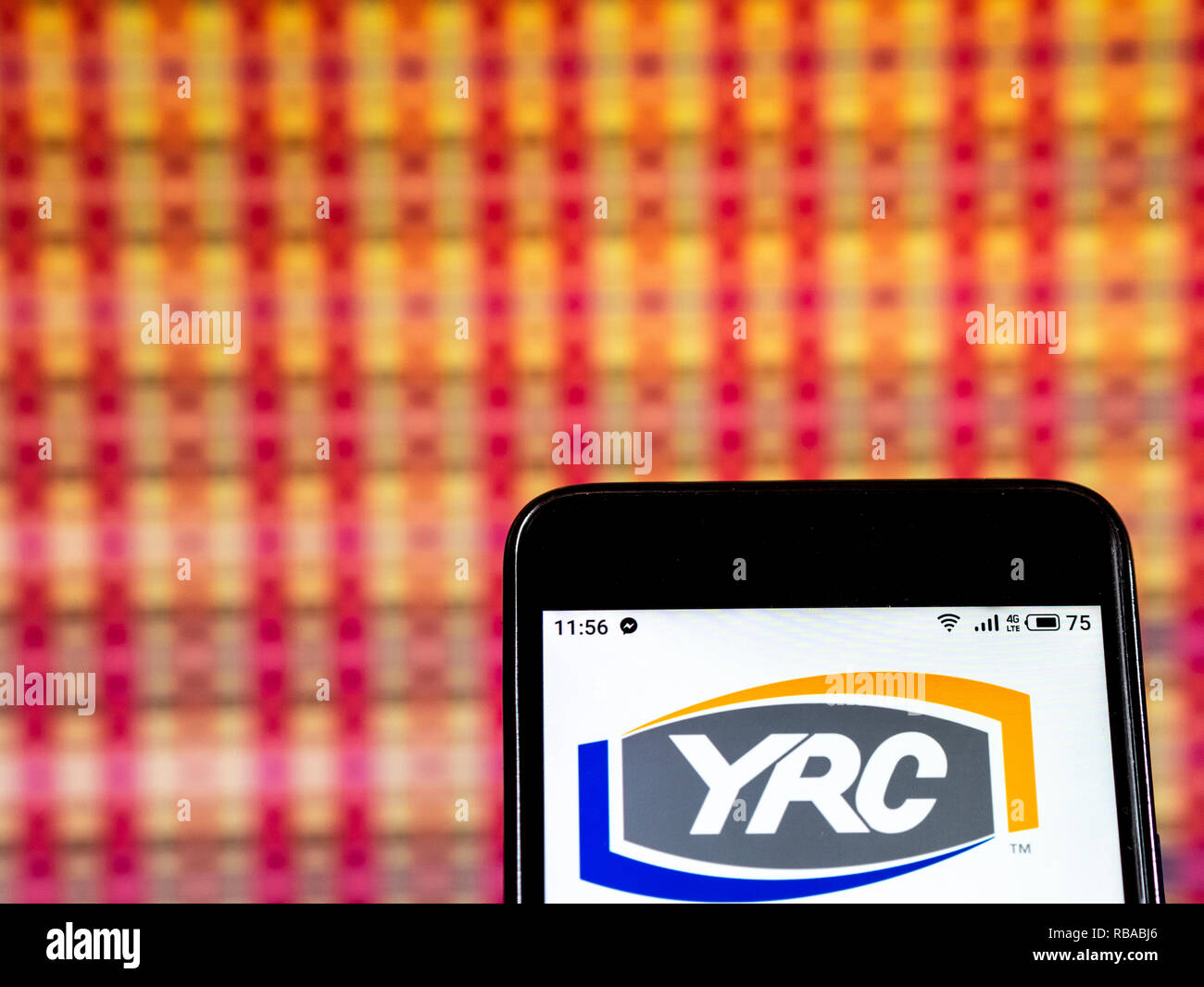 YRC Worldwide Holding company logo seen displayed on smart phone Stock ...