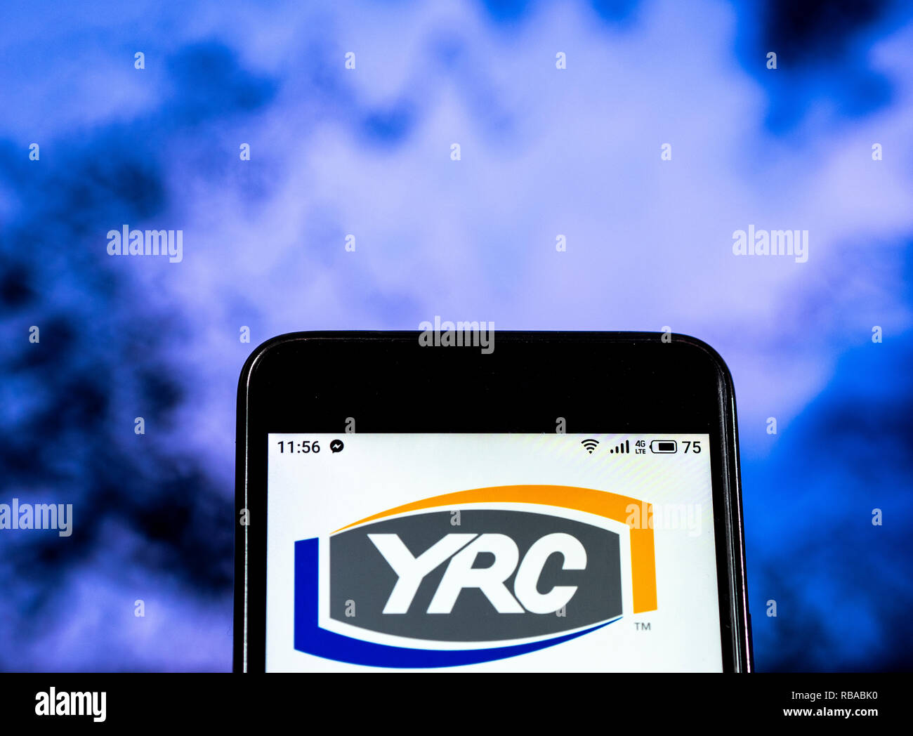YRC Worldwide Holding company logo seen displayed on smart phone Stock ...