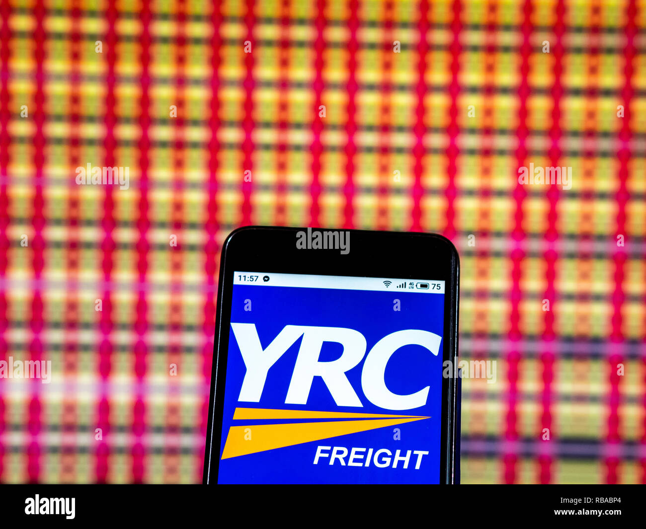 YRC Worldwide Holding company logo seen displayed on smart phone Stock ...