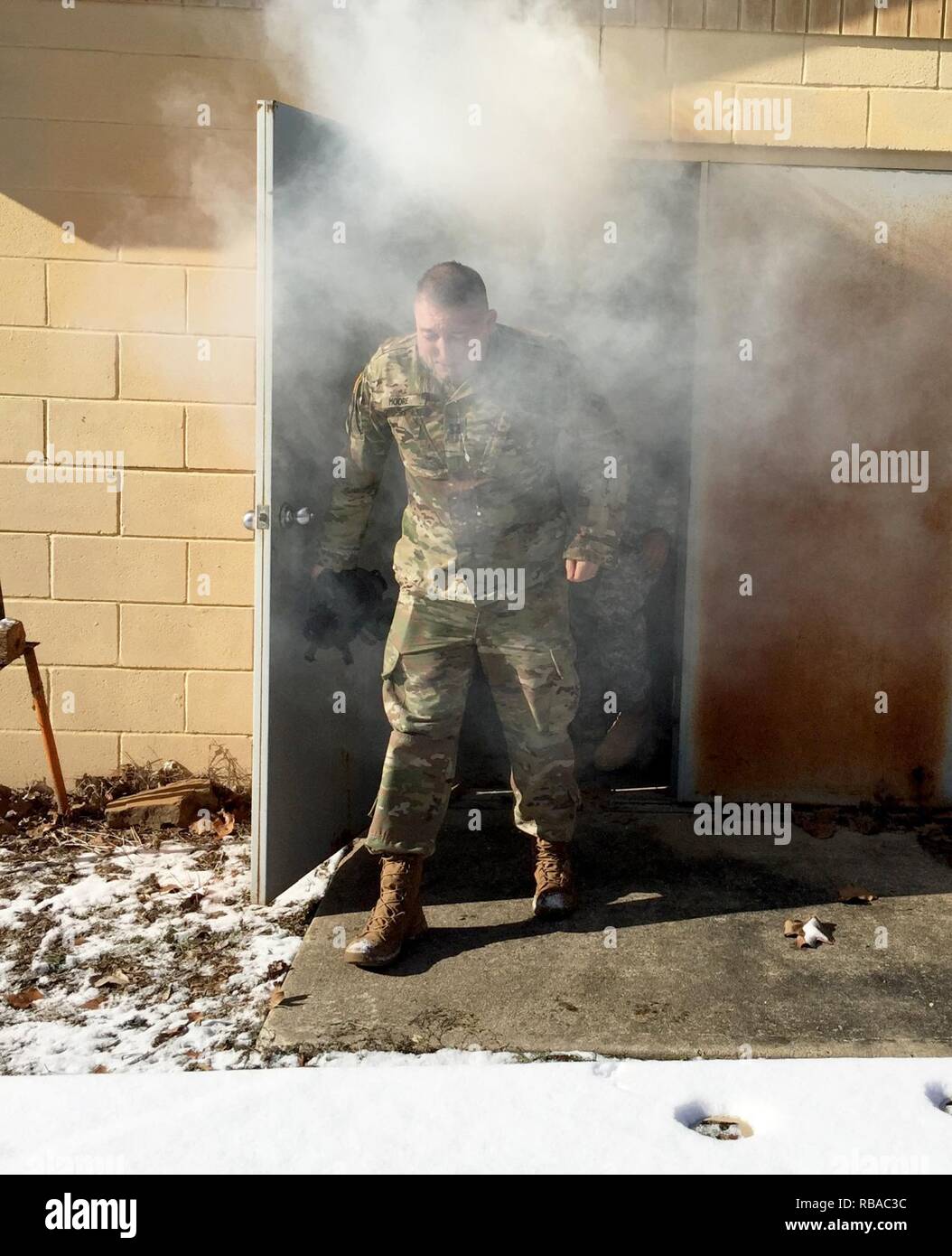 Capt. Samuel Moore, Battalion Training Officer for the 871st Troop ...