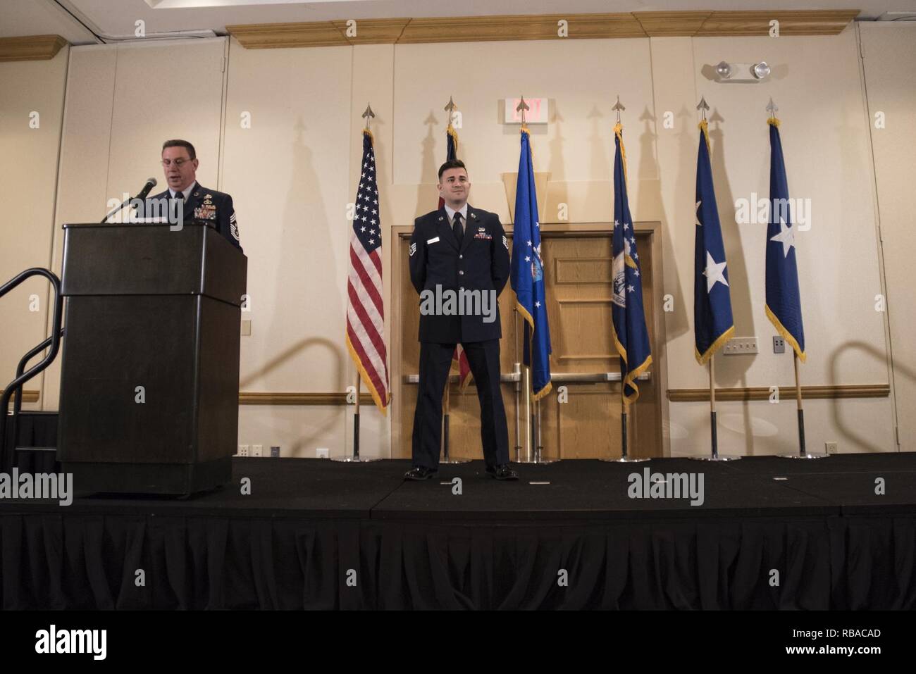 Ohio Command Chief Master Sgt. Tom Jones, recognizes Staff Sgt. Arsenio ...
