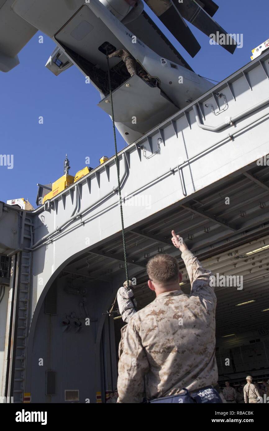 USS MAKIN ISLAND, Gulf of Aden (January 7, 2017) U.S. Marine Corps 1st ...
