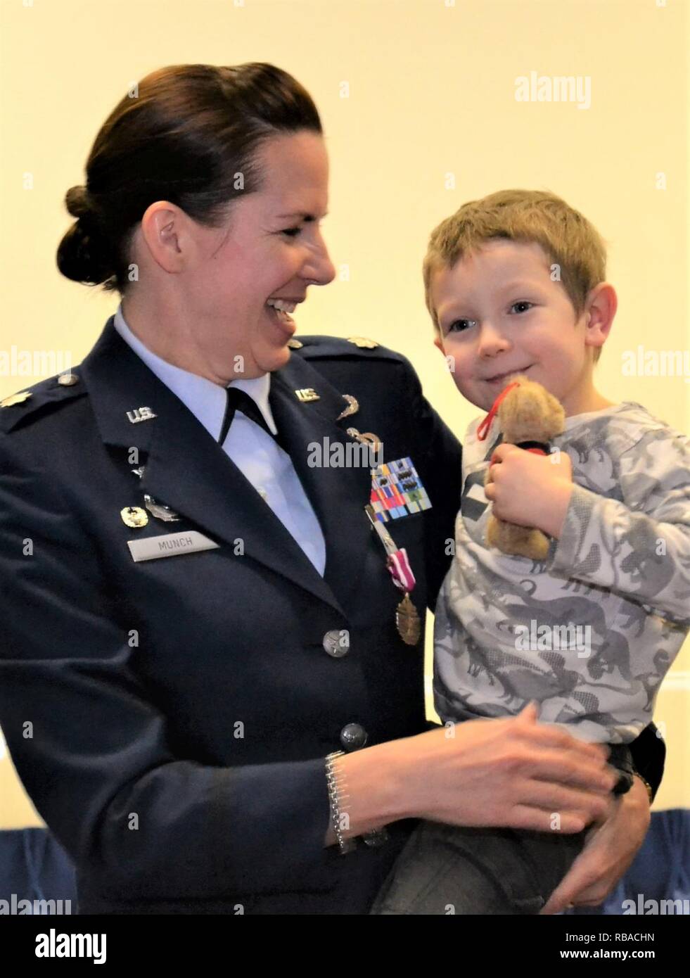Lt. Col. Christine Munch, 111th Attack Wing inspector general, holds ...
