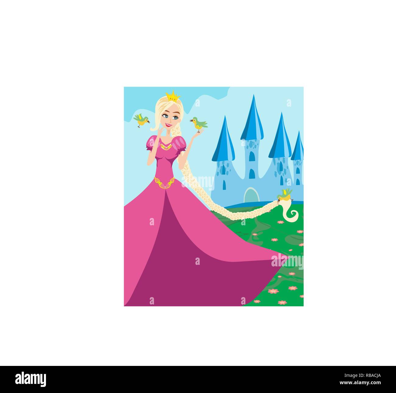 Beautiful queen in front of her castle Stock Vector Image & Art - Alamy