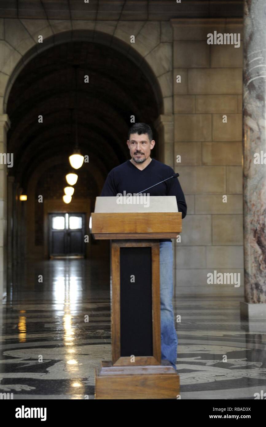 Kris “Tanto” Paronto, speaks at the State Capitol Building in Lincoln ...