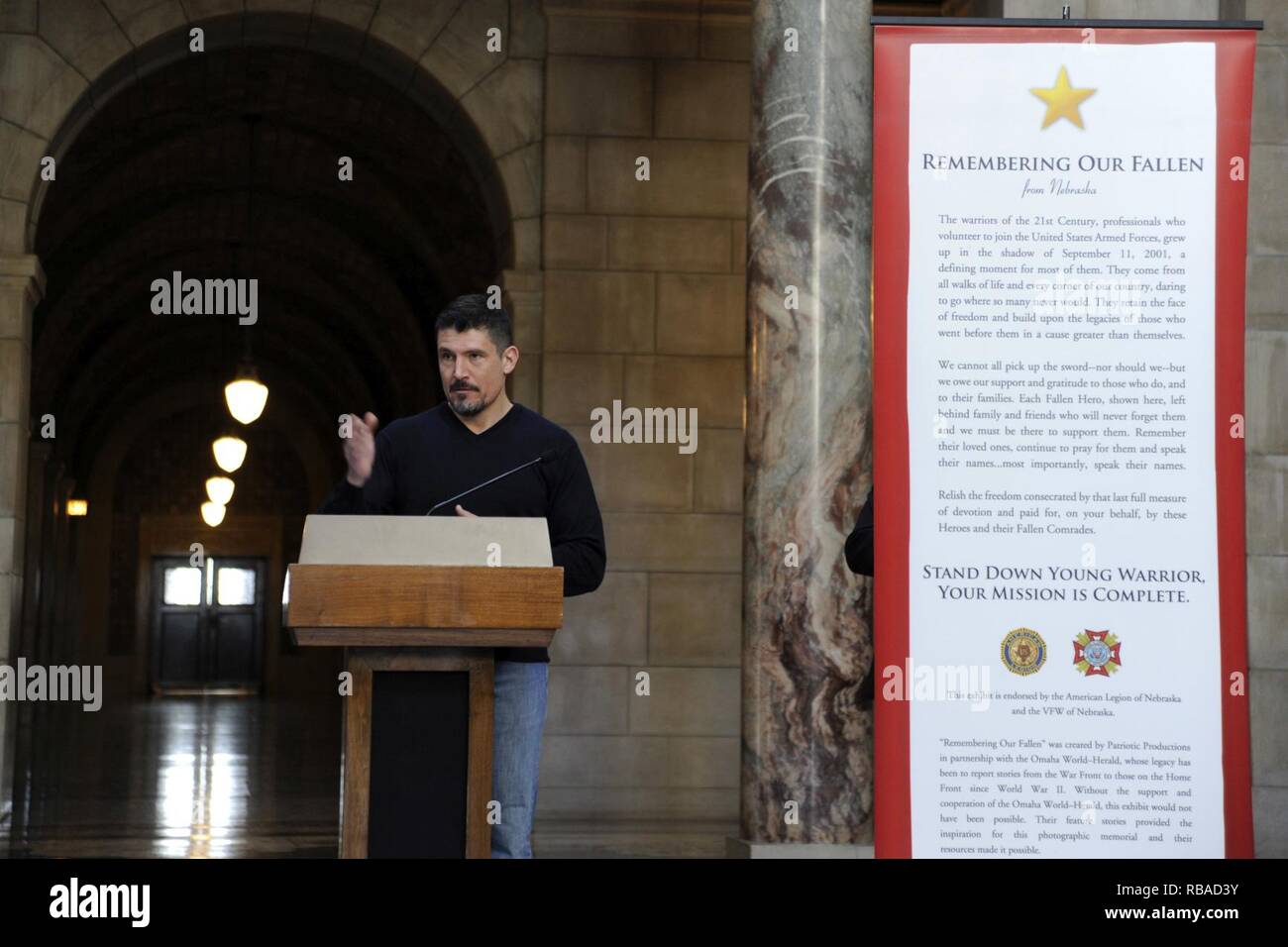 Kris “Tanto” Paronto, speaks at the State Capitol Building in Lincoln ...
