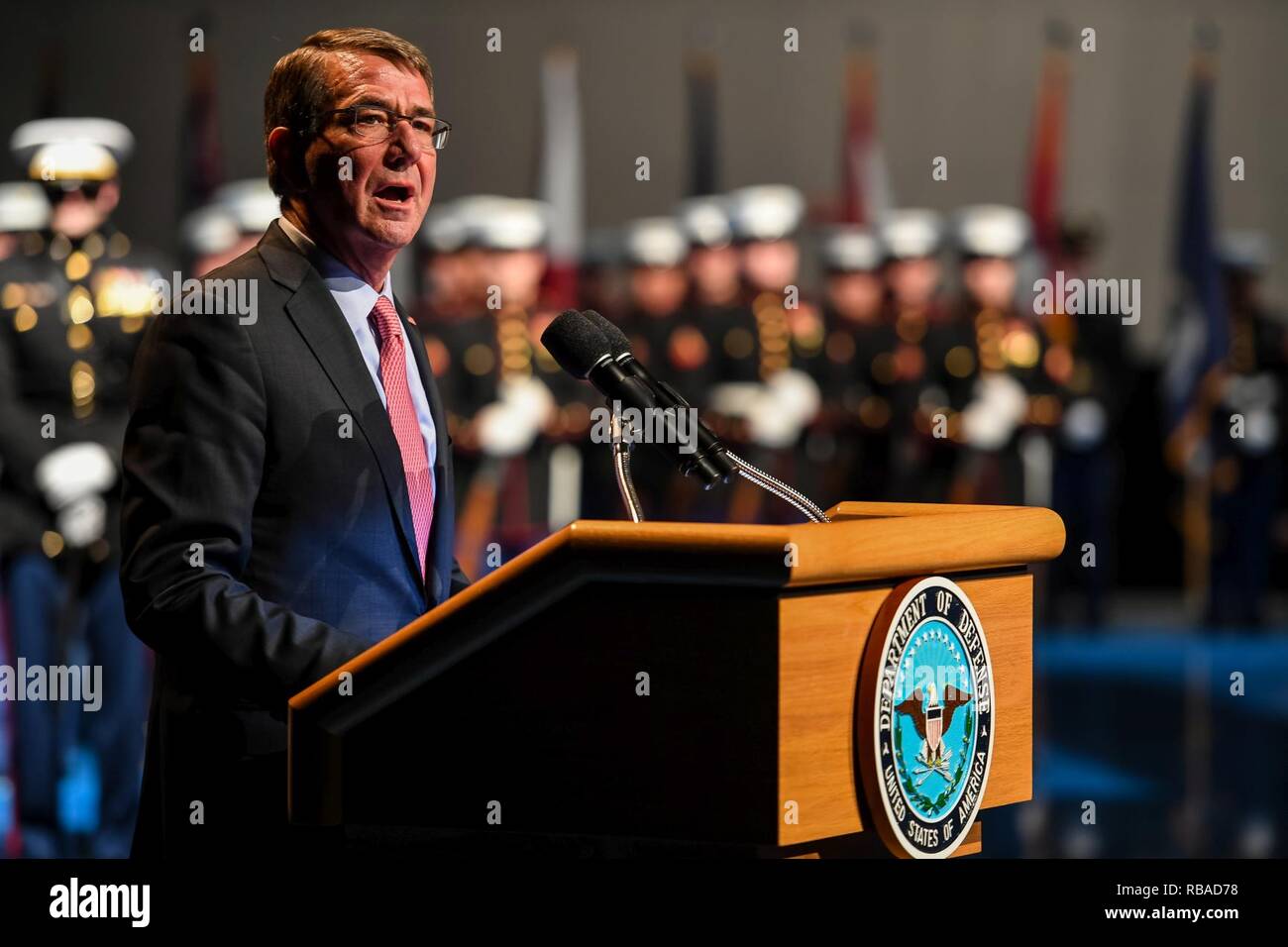 Secretary of Defense Ashton B. Carter participates in an Armed Forces ...