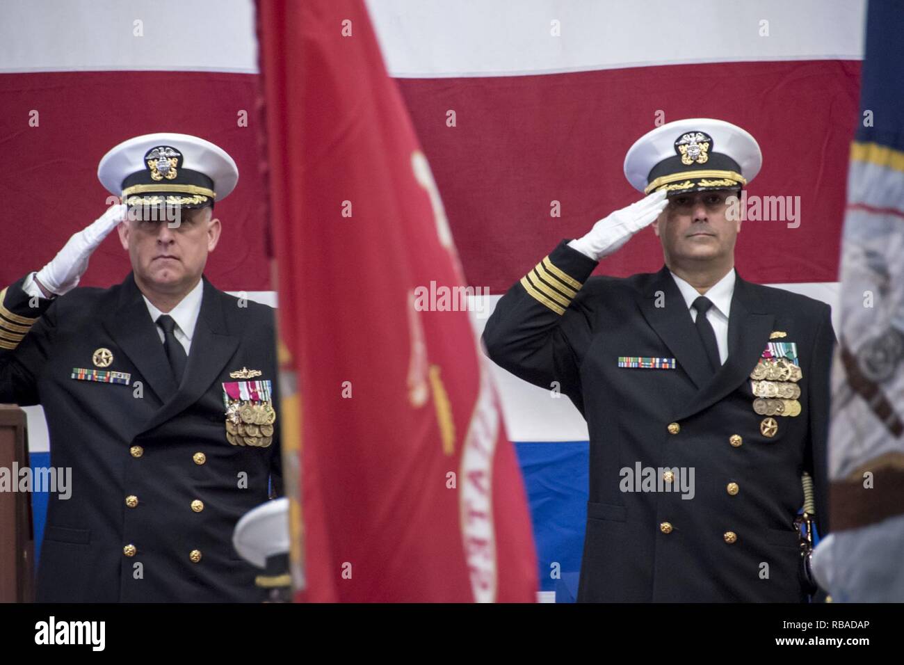 SASEBO, Japan (Jan. 9, 2017) Capt. Marvin E. Thompson, left, deputy ...