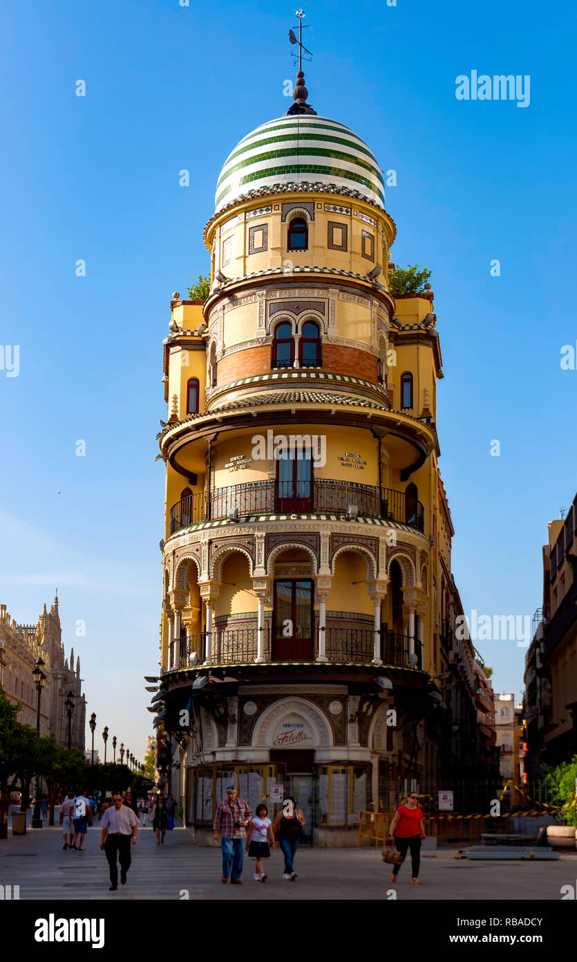 SEVILLE, SPAIN - August 22, 2012: The Adriatic Building (El Edificio de la Adriatica), built ...