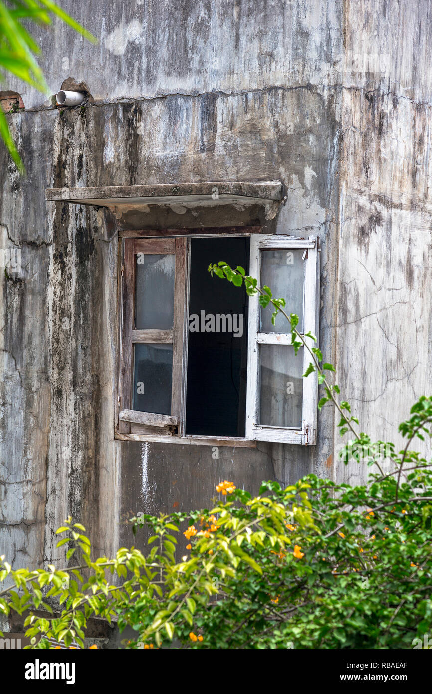 Old open window on a house in Dalat, Vietnam Stock Photo - Alamy