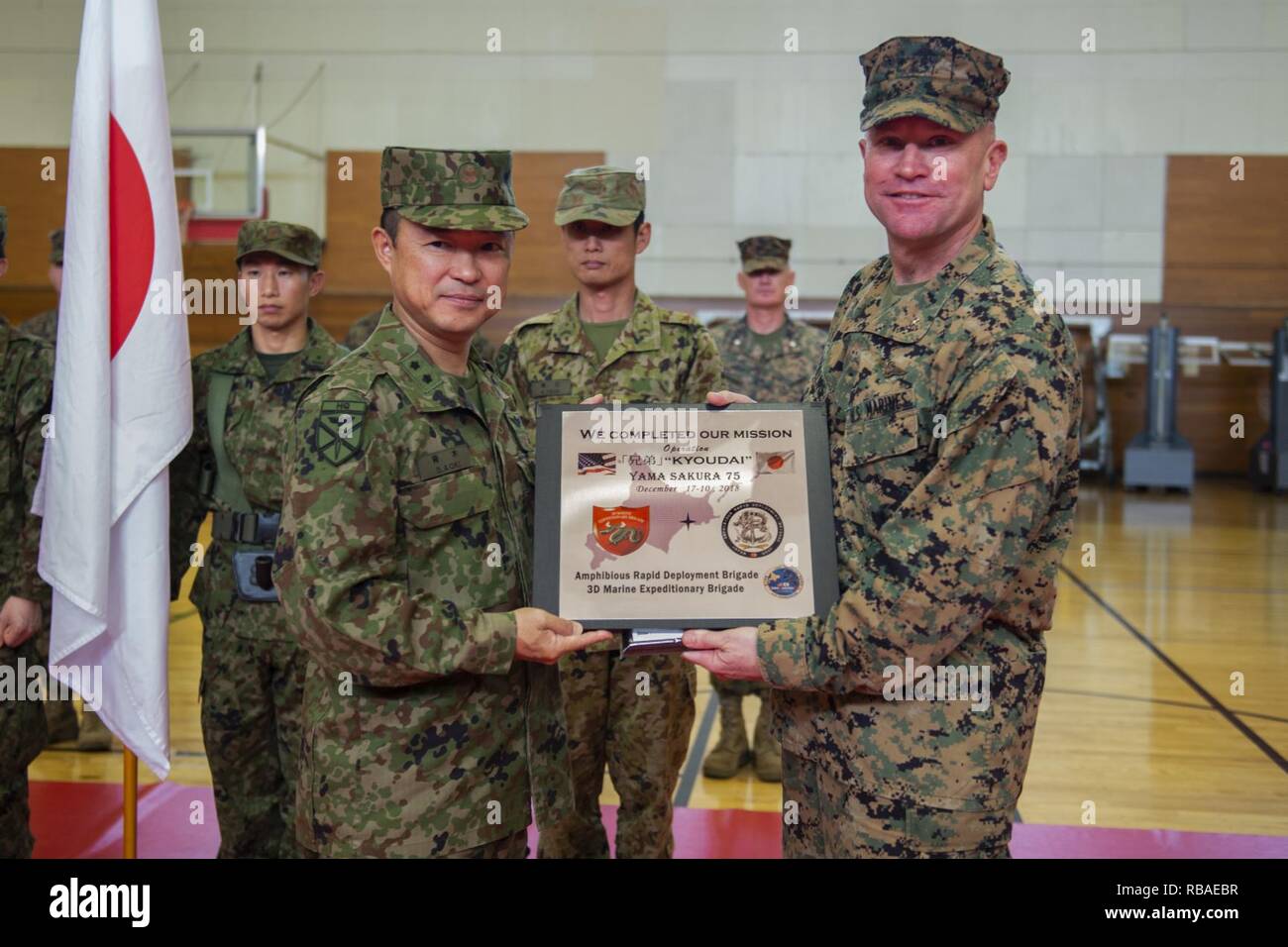 Japan Ground Self-Defense Force Maj. Gen. Shinichi Aoki, left, and U.S ...