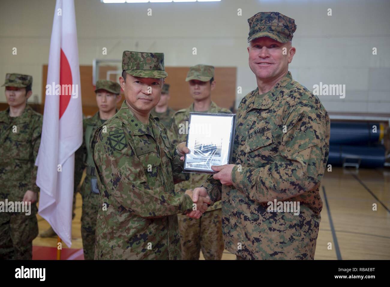 Japan Ground Self-Defense Force Maj. Gen. Shinichi Aoki, left, and U.S ...