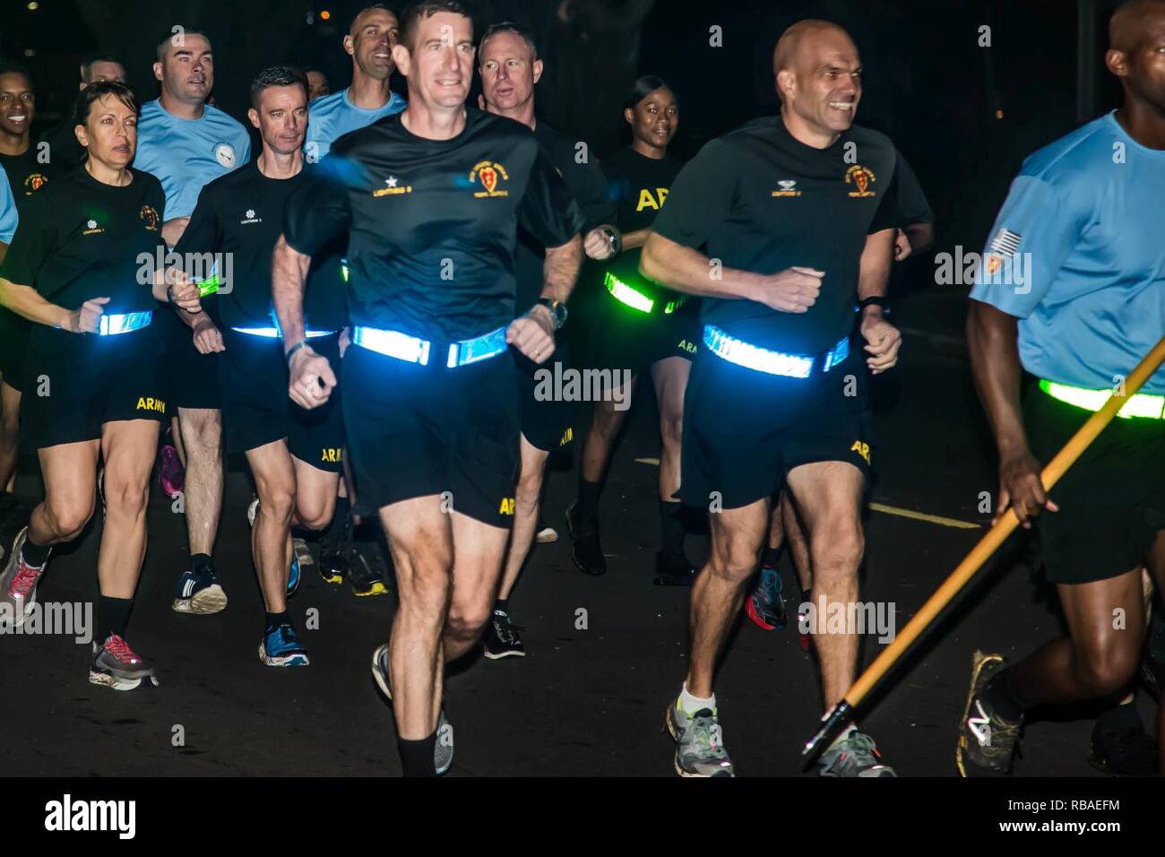 The 25th Infantry Command Team leads the division run for Tropic ...