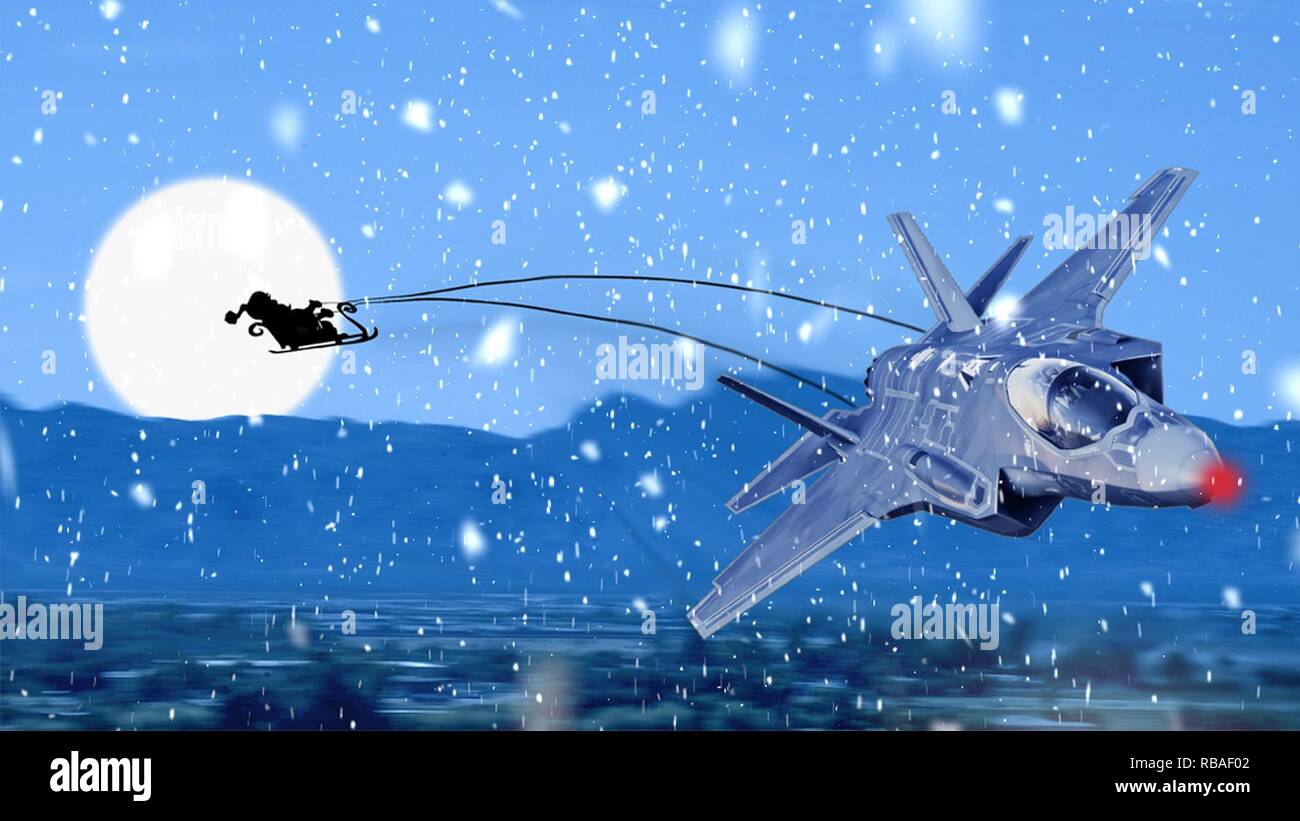 The F-35A Lightning II Demonstration Team is depicted flying Santa's ...
