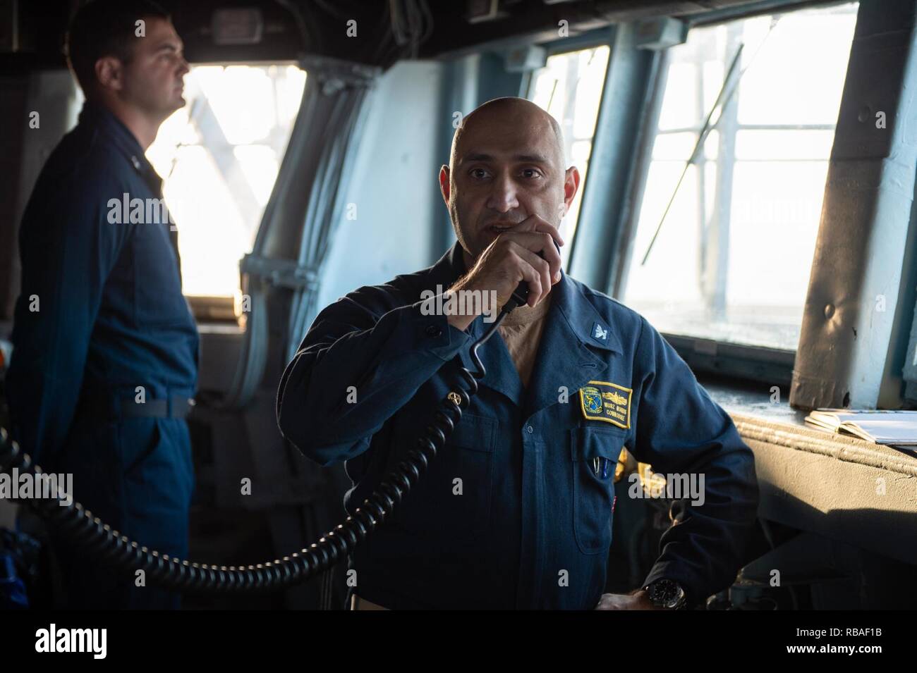 U.S. Navy Capt. Murz Morris, commodore, Destroyer Squadron (DESRON) 21 ...