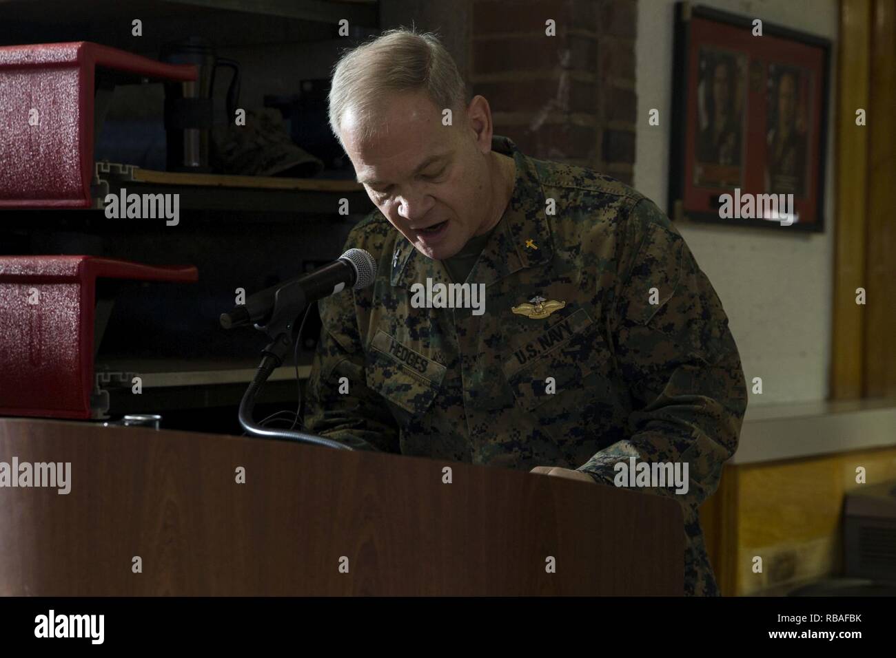 U.S. Navy Capt. J. Philip Hedges, command chaplain, Marine Corps ...