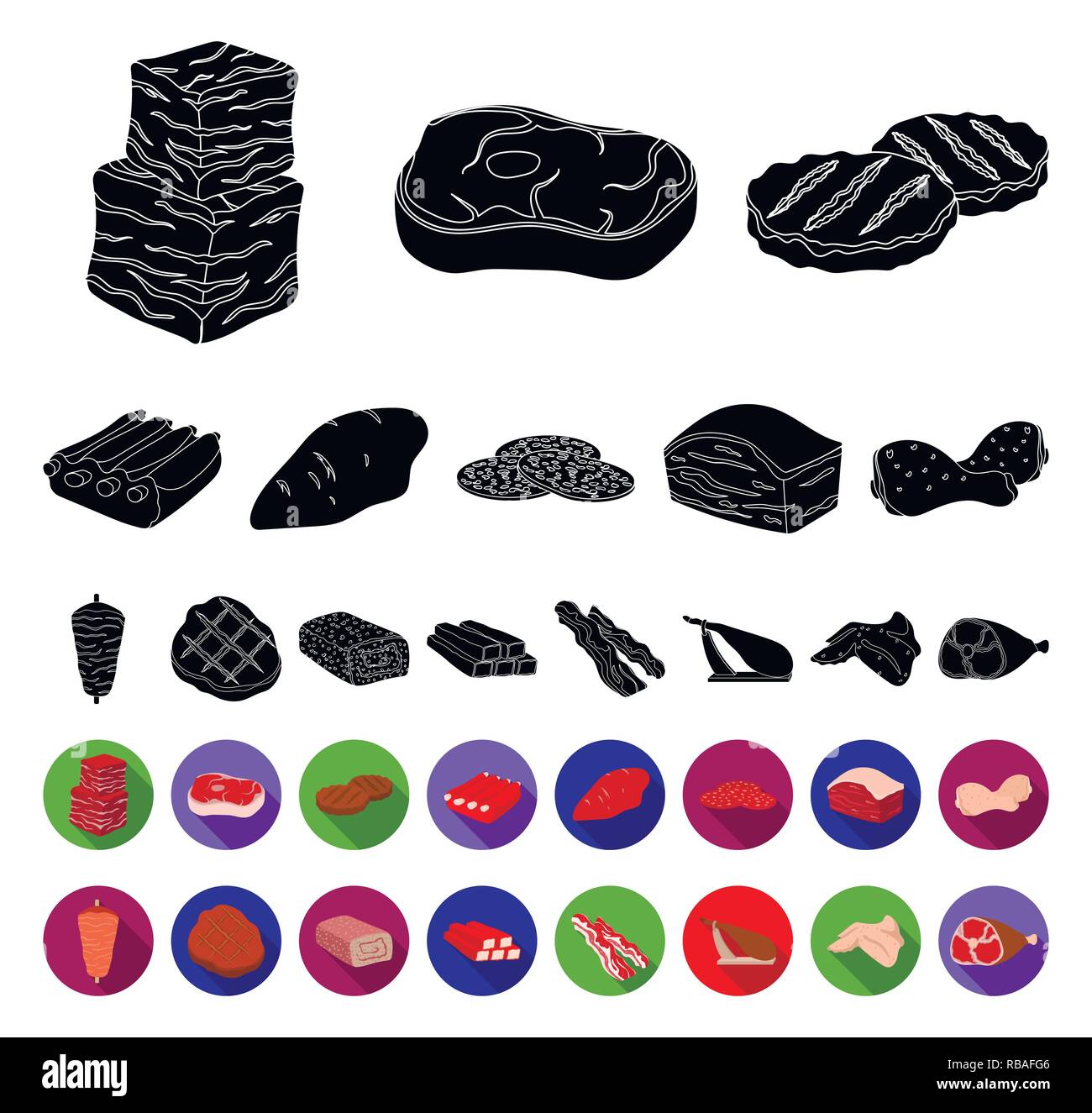 art,bacon,beef,belly,black,flat,chicken,collection,cooking,crab,design ...