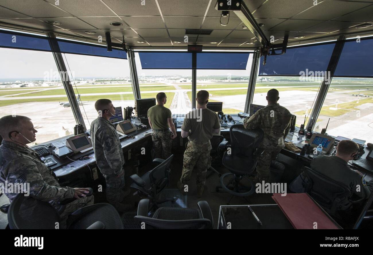 Air traffic controllers from the 18th Operations Support Squadron ...