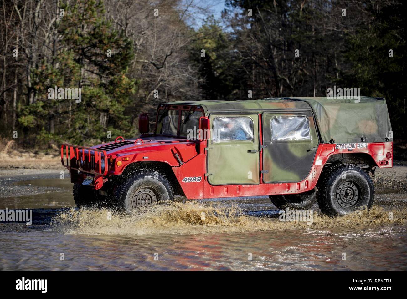 A Humvee from the Spring Lake Heights Fire Department is driven on the ...