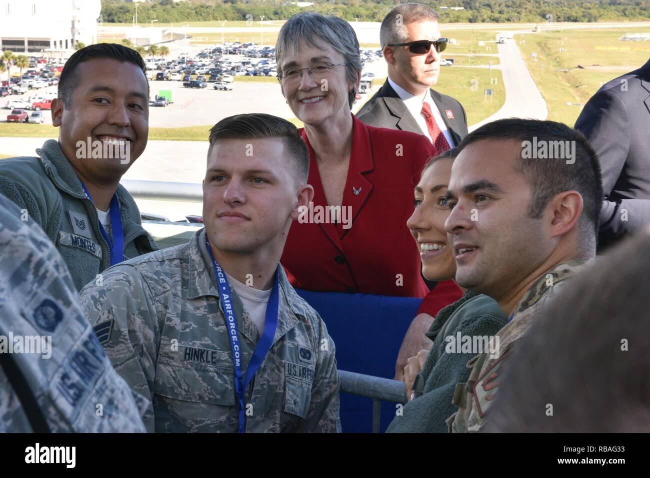 Secretary of the Air Force Heather Wilson takes a photo with 45th Space ...