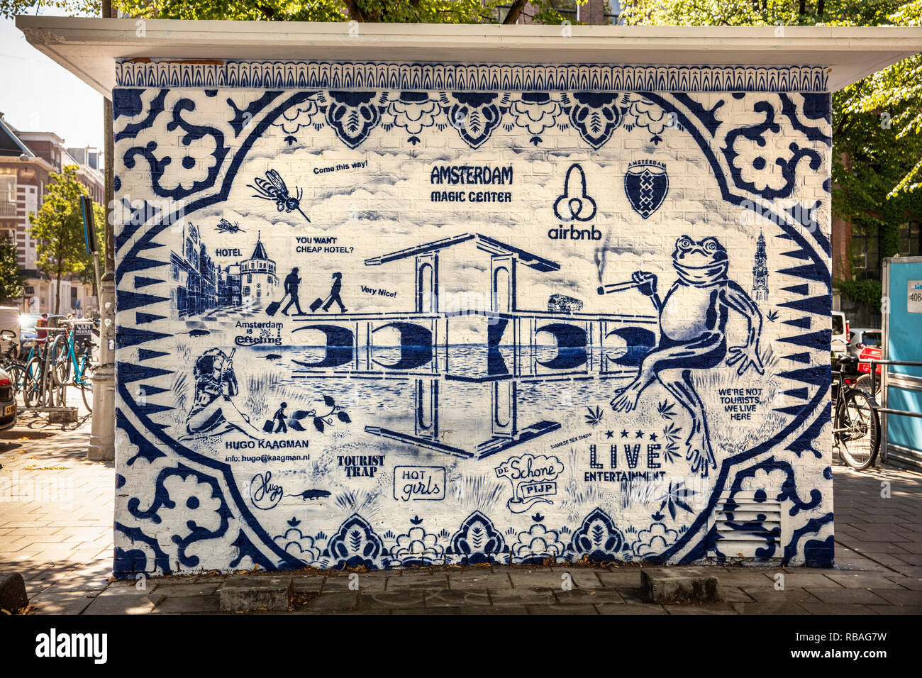 The Netherlands, Amsterdam, De Pijp district. Graffiti, street-art on ...